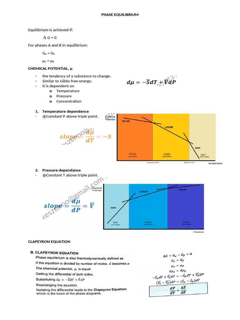 Understanding Phase Equilibrium Concepts | PDF | Chemical Equilibrium ...