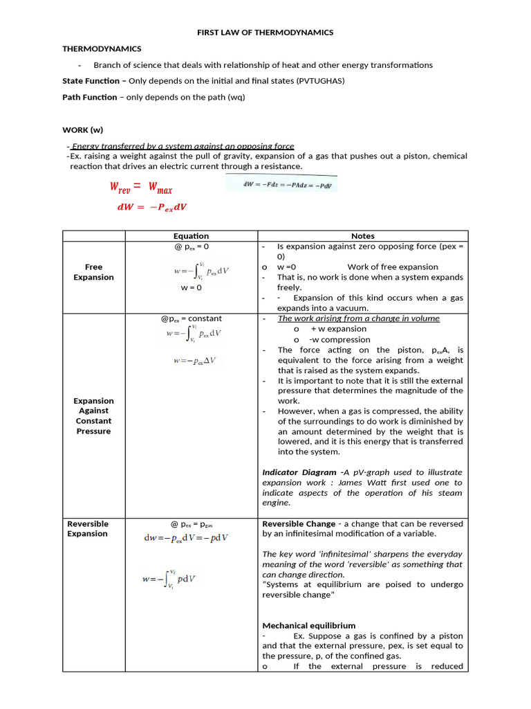 Physical Chemistry Tos B Notes | PDF | Heat | Enthalpy