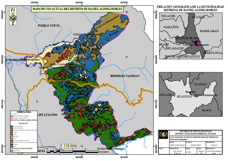 Mapa de Uso Actual Del Distrito de Daniel Alomia Robles | PDF ...