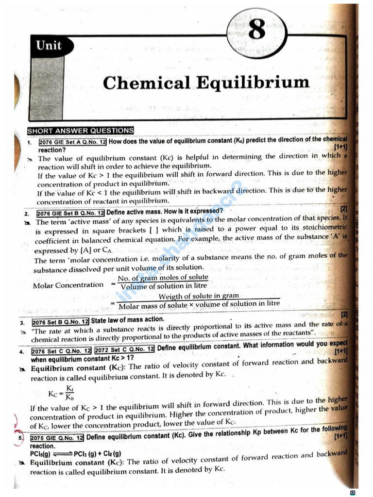 Chemical Equilibrium | PDF