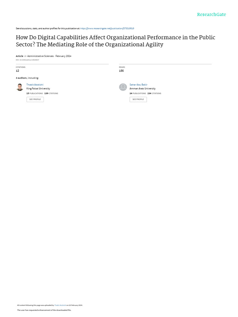 How Do Digital Capabilities Affect Organizational Performance in The ...