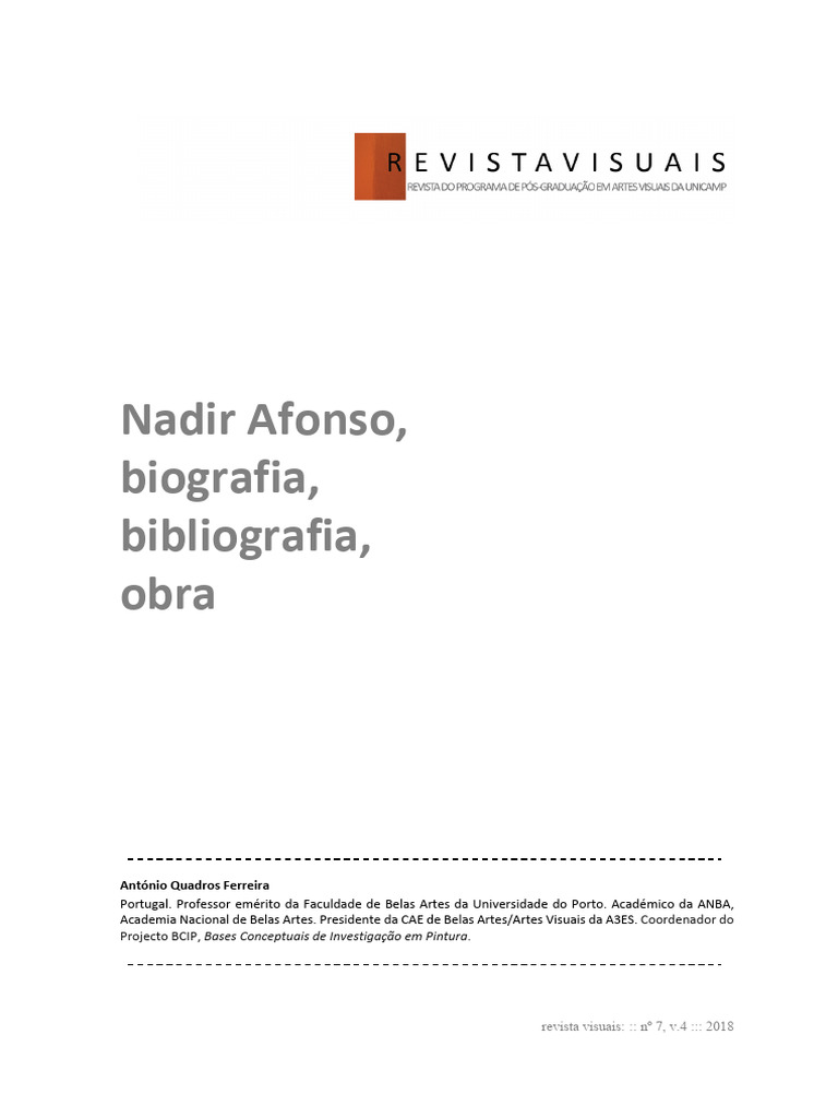Biografia e Obra de Nadir Afonso | PDF