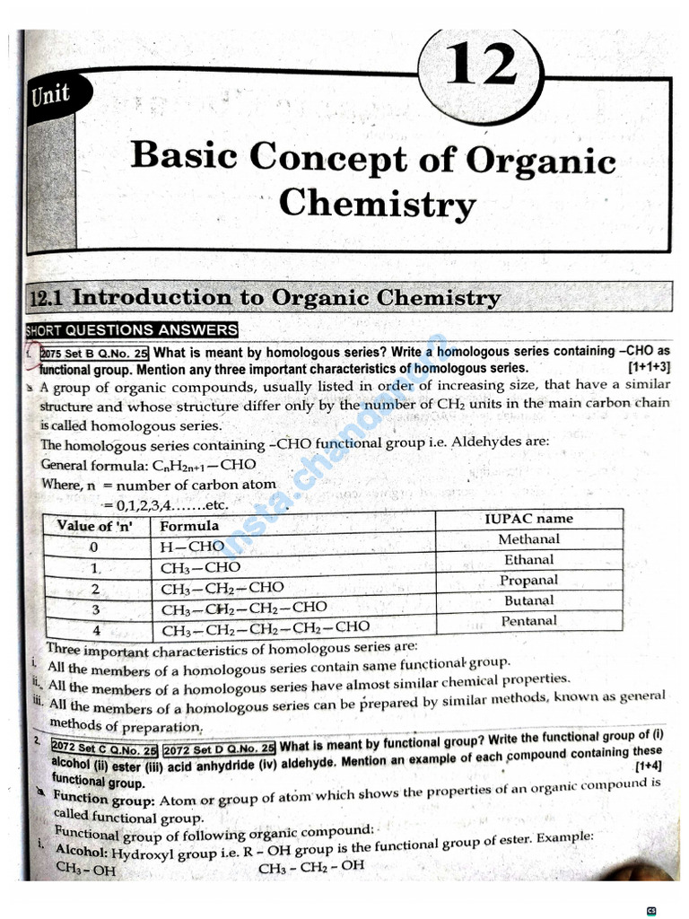 Basic Concept of Organic Chemistry | PDF