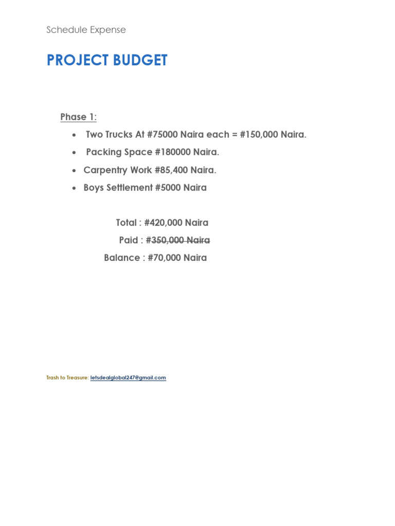 Project Budget | PDF