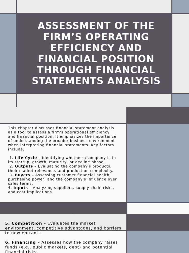 Financial Efficiency & Position Analysis | PDF | Financial Ratio ...