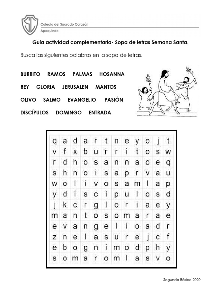 Sopa de Letras: Semana Santa | PDF