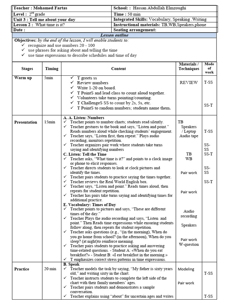 Lesson Plan Unit 3 Lesson 2 - 110647 | PDF | Cognition | Communication