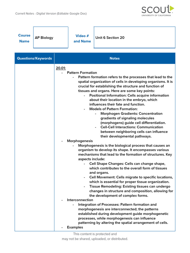 AP Bio - Unit 6 Section 20 | PDF | Micro Rna | Apoptosis