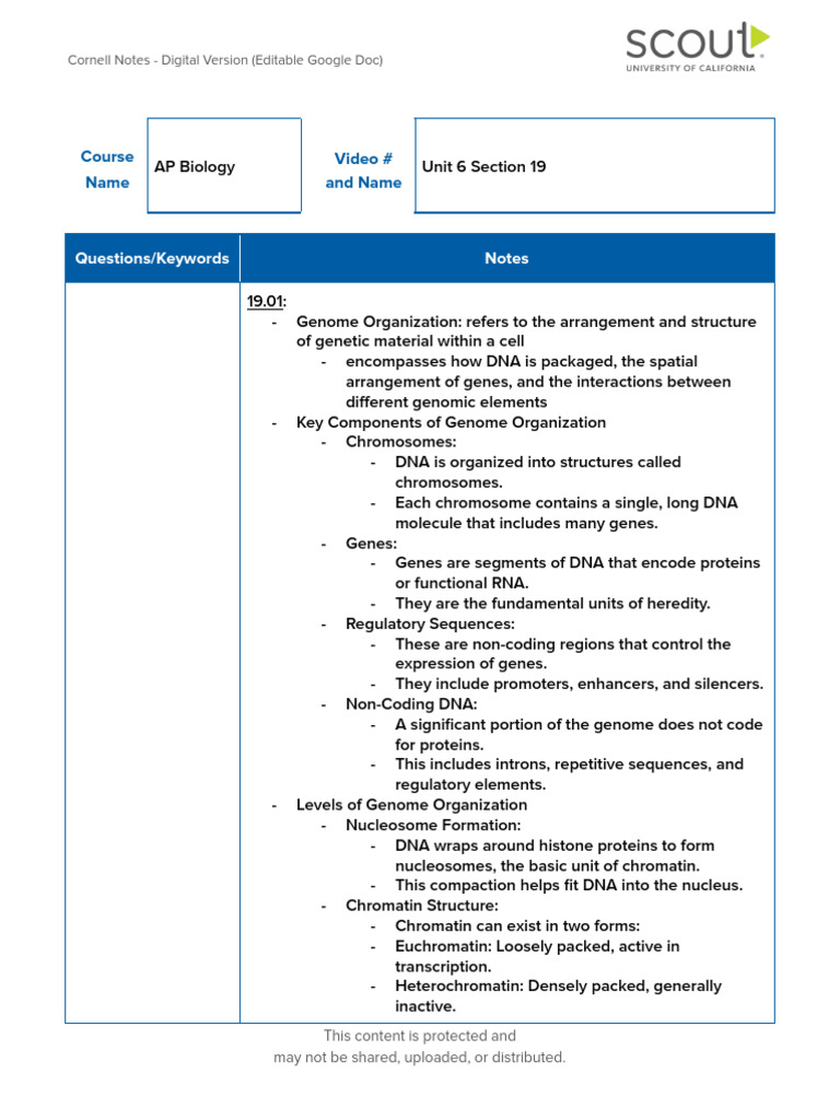 AP Bio - Unit 6 Section 19 | PDF | Gene | Gene Expression