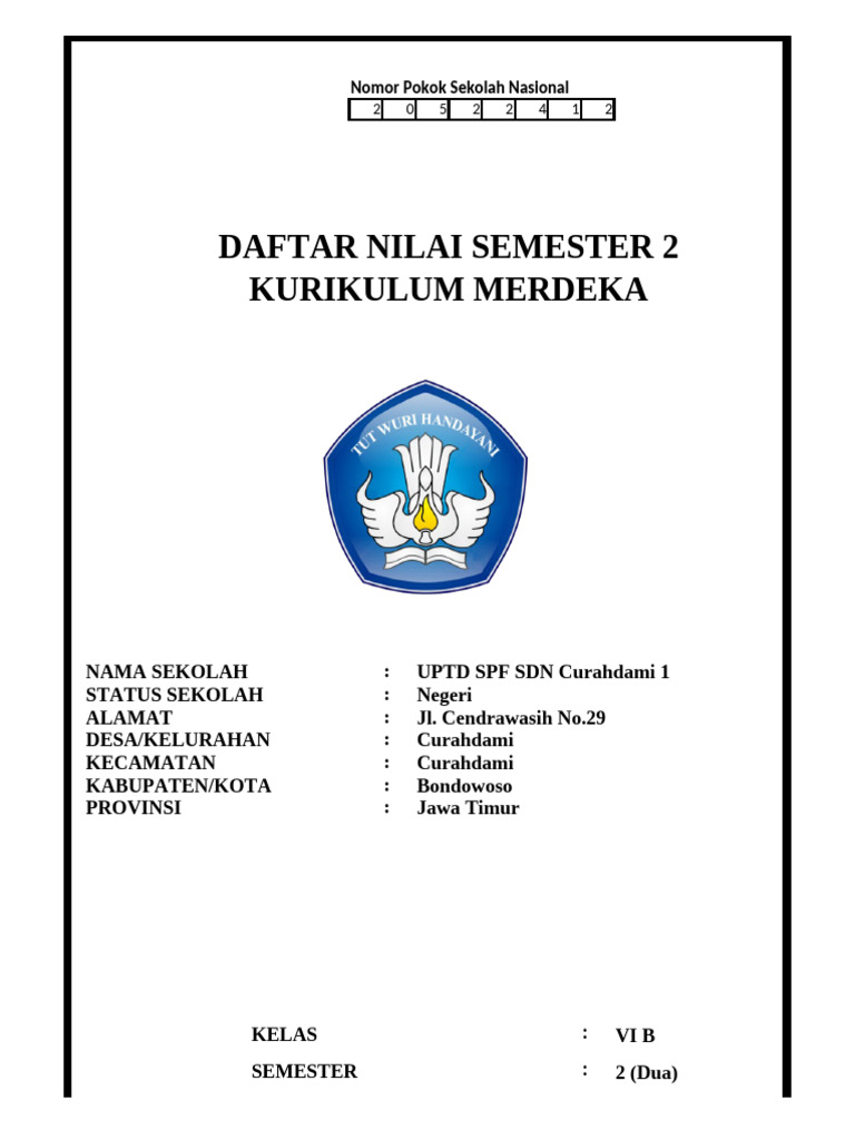 C. Daftar Nilai Kurikulum Merdeka (Bisa Untuk Semua Kelas) | PDF