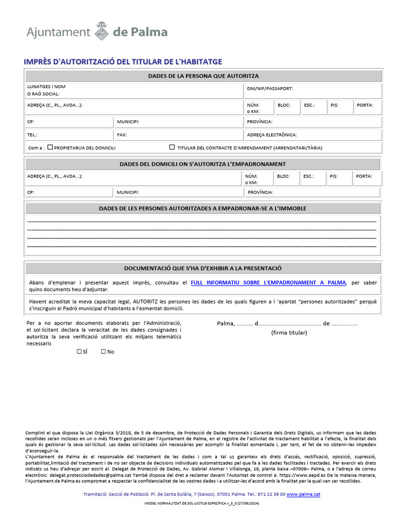 Imprès Autorització Titular Habitatge-1 | PDF