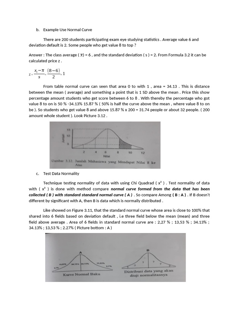 Contoh Penggunaan Kurve Normal (1) | PDF | Normal Distribution ...