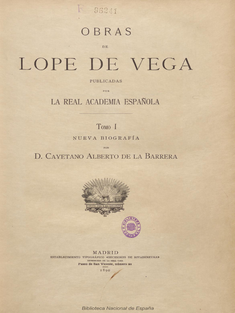 Obras de Lope de Vega - Biografía 1890 | PDF