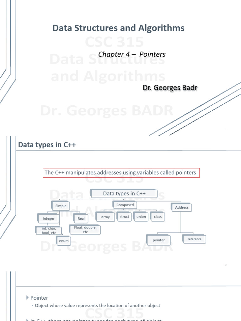 Chapter 4 Pointers1 Pdf Pointer Computer Programming Integer Computer Science