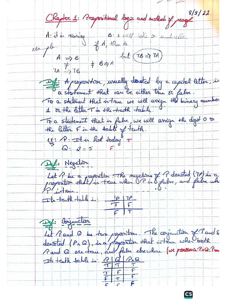 MAT 202 - Chapter1 Logic-Compressed | PDF