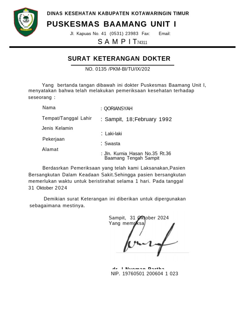 pdfcoffee.com_surat-keterangan-cedera-pdf-free (1) | PDF