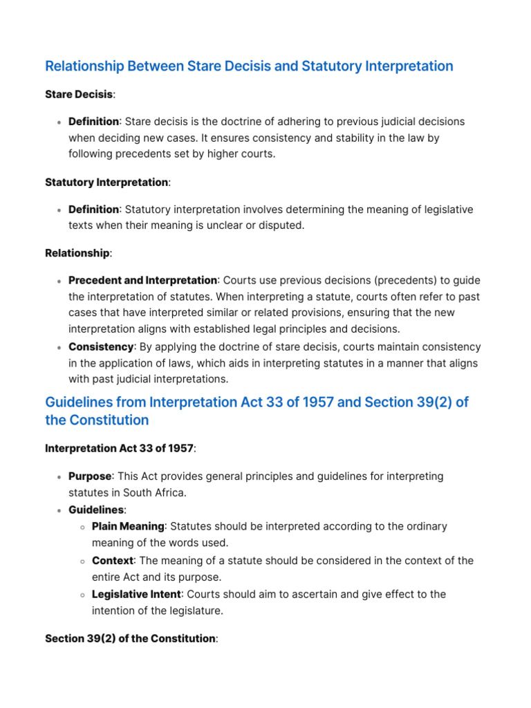 General Principles of the Interpretation of Statutes | PDF | Statutory ...