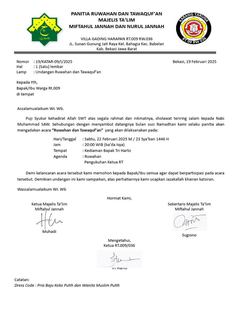 Surat Undangan Ruwahan | PDF