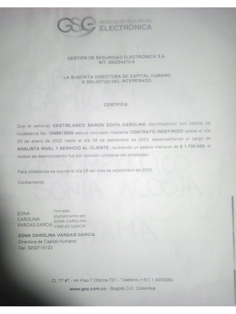 Certificado Gse | PDF