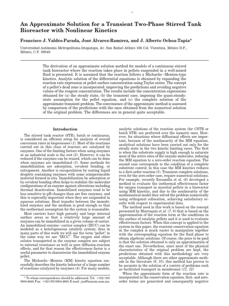 PBI - 36 (BioProg - Approx CSTR) | PDF | Enzyme Kinetics | Enzyme