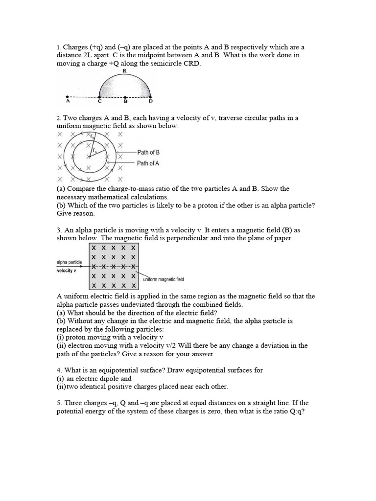 3 Marks Question CL 12 Phy CH 1 | PDF