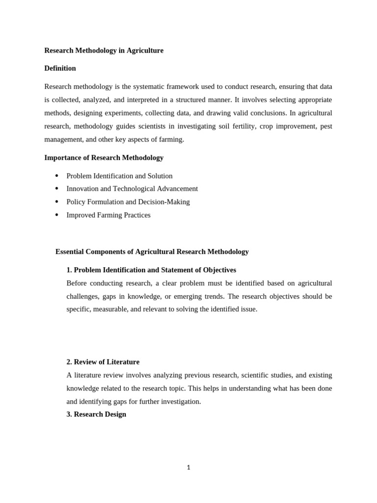 Agricultural Research Methodology Guide | PDF | Methodology | Experiment