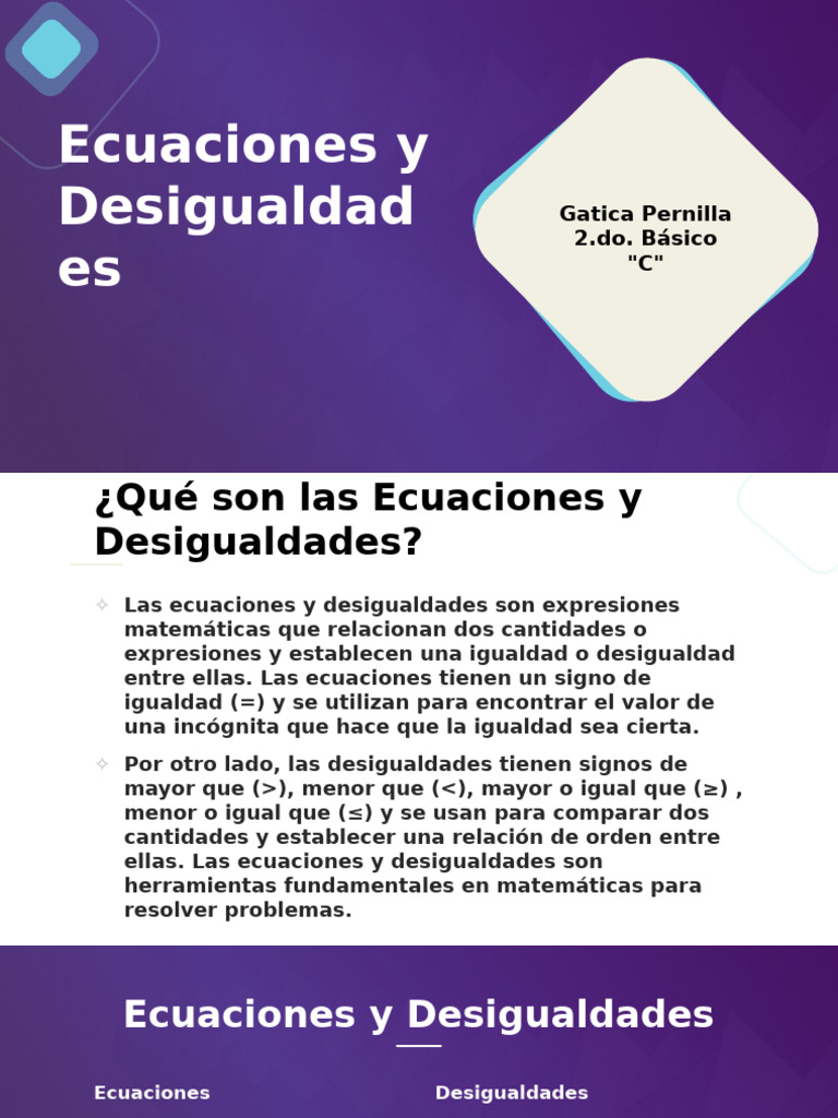 Ecuaciones y Desigualdades | PDF