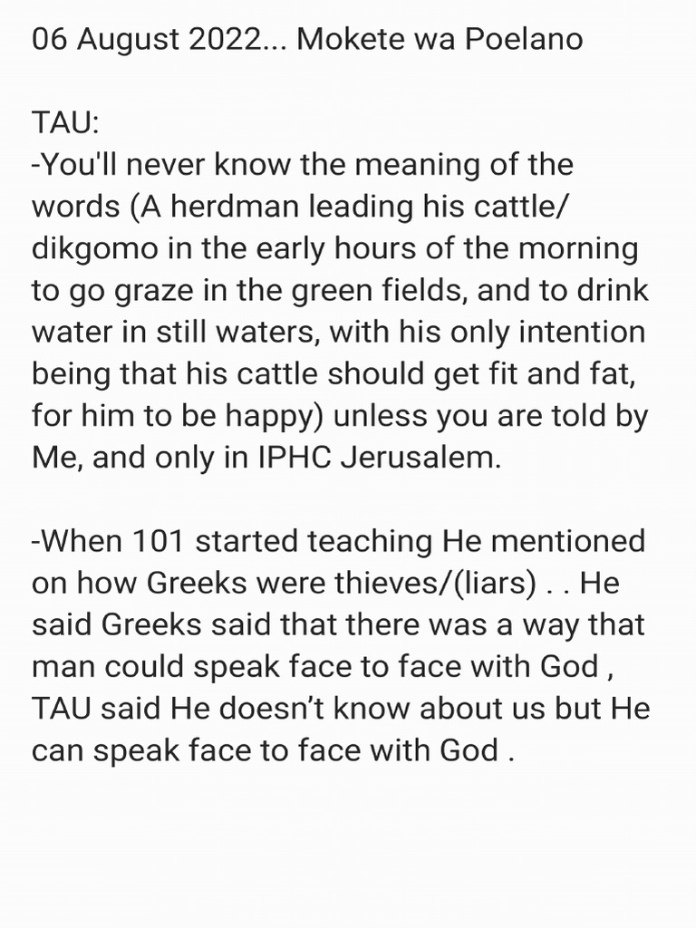 6 Kara 2022.. Mokete Wa Poelano | PDF