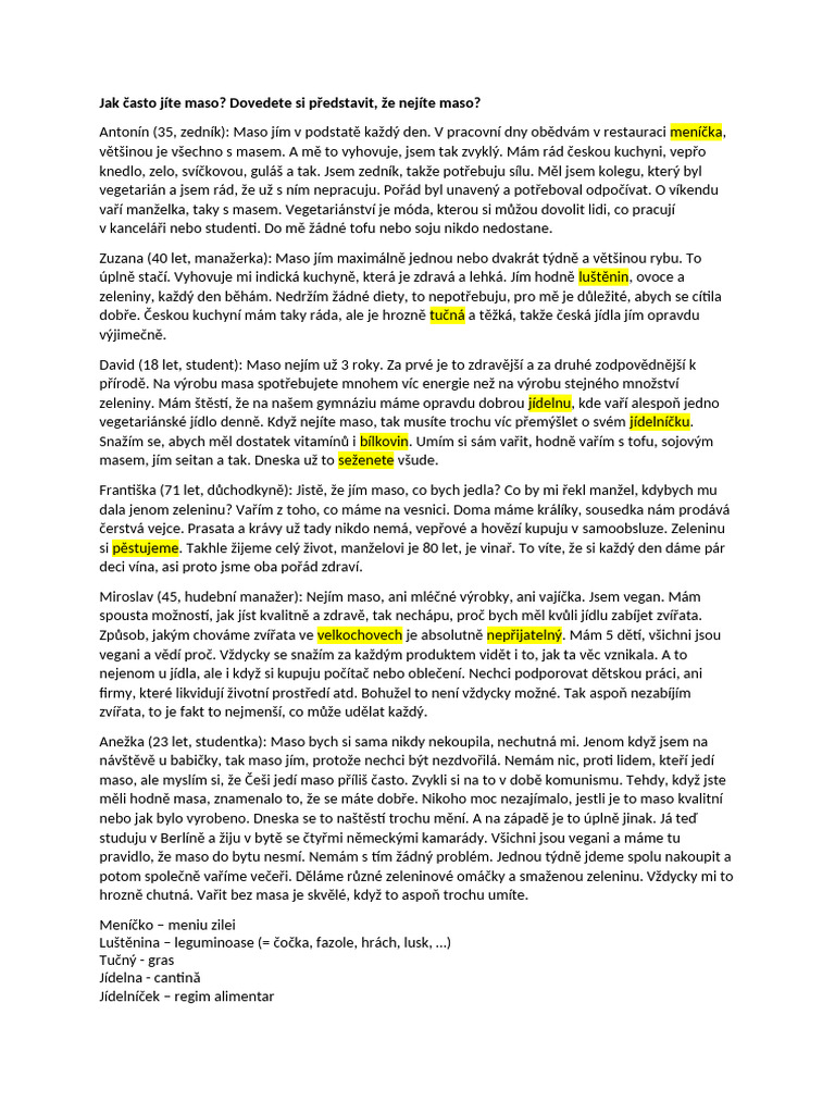 KT Jak Často Jíte Maso | PDF