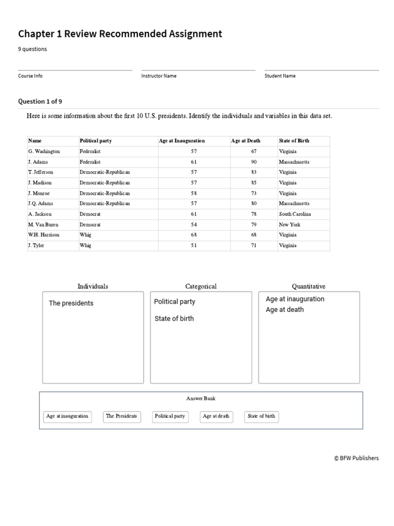 Chapter 1 Review Recommended Assignment _ Print Preview | PDF | Mean ...
