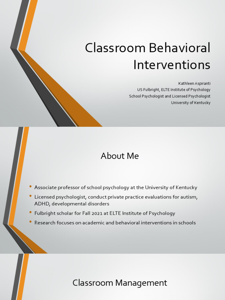 Classroom Behavioral Interventions | PDF | Reinforcement | Psychology