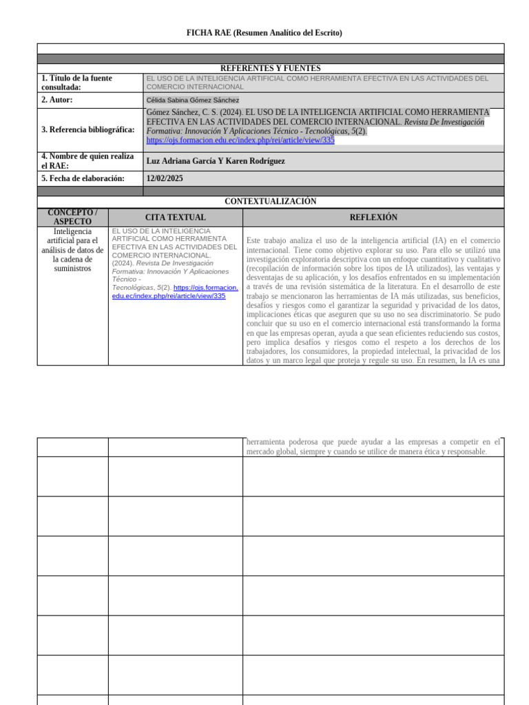 Formato Ficha RAE | PDF | Inteligencia artificial | Inteligencia (IA) y ...