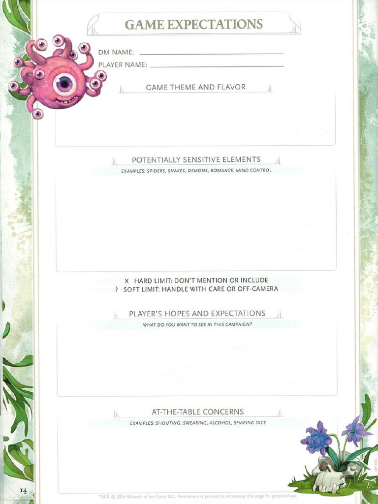 2024 Sheet - Game Expectations | PDF