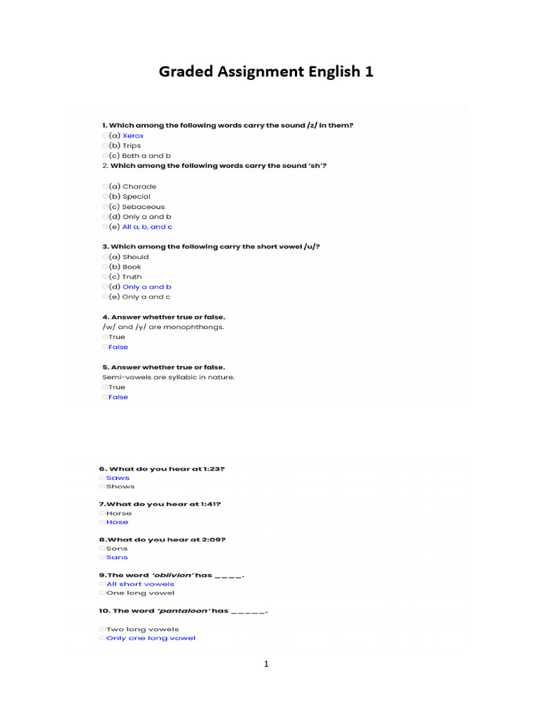 Graded Assignment Week 1 All Subjects | PDF