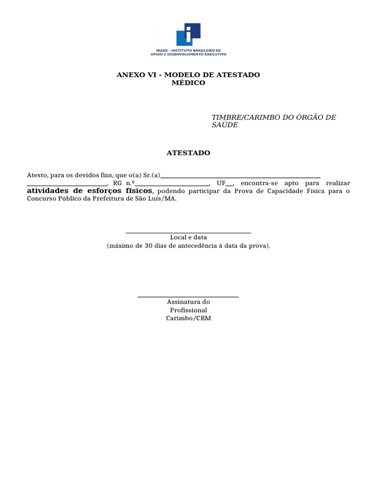 Atestado Médico para Concurso Público | PDF