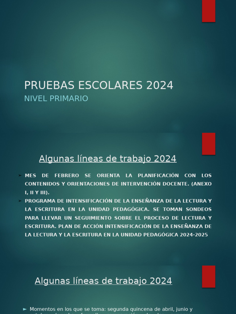 Pruebas Escolares Primarias 2024 | PDF | División (Matemáticas) | Enseñando