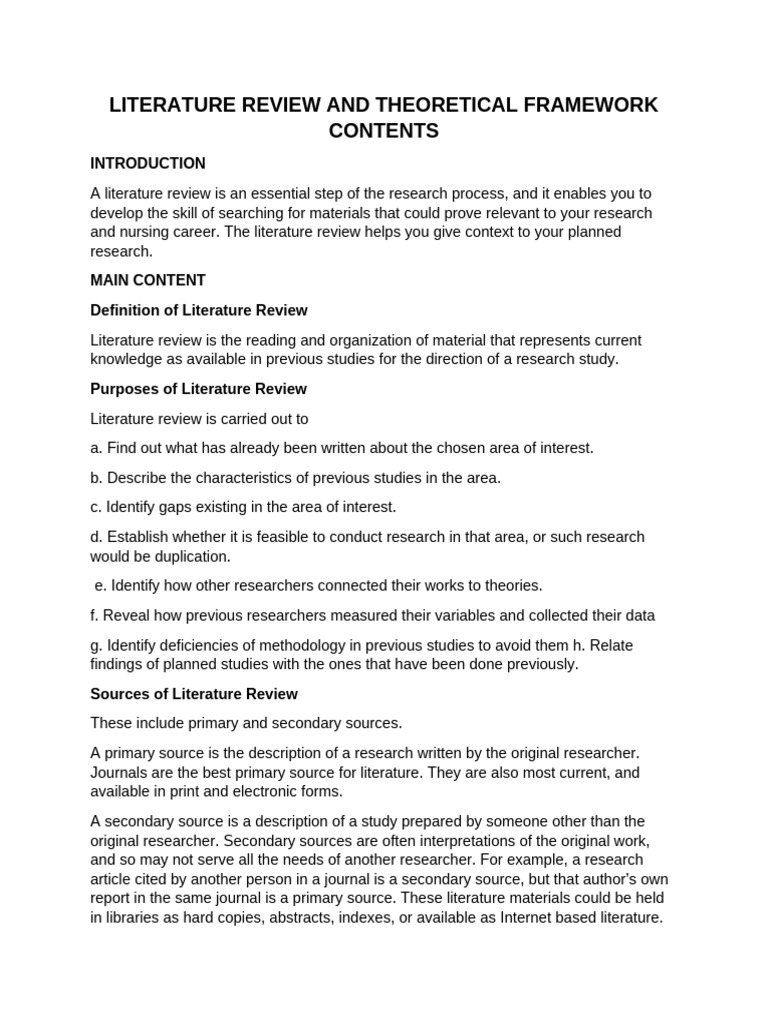 Literature Review and Framework Guide | PDF | Theory | Methodology