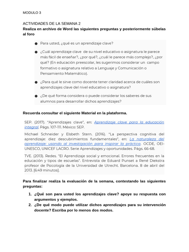 Semana 2 Modulo 3 | PDF