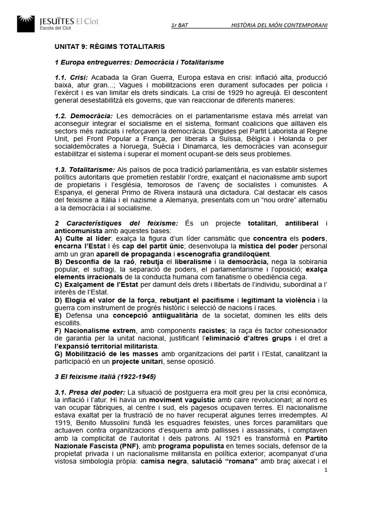 U9 Regims Totalitaris | PDF