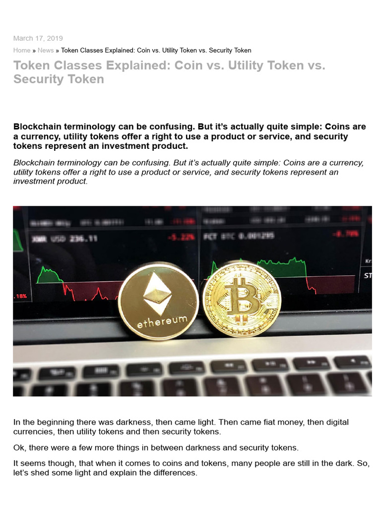 Token Classes Explained_ Coin vs. Utility Token vs. Security Token ...