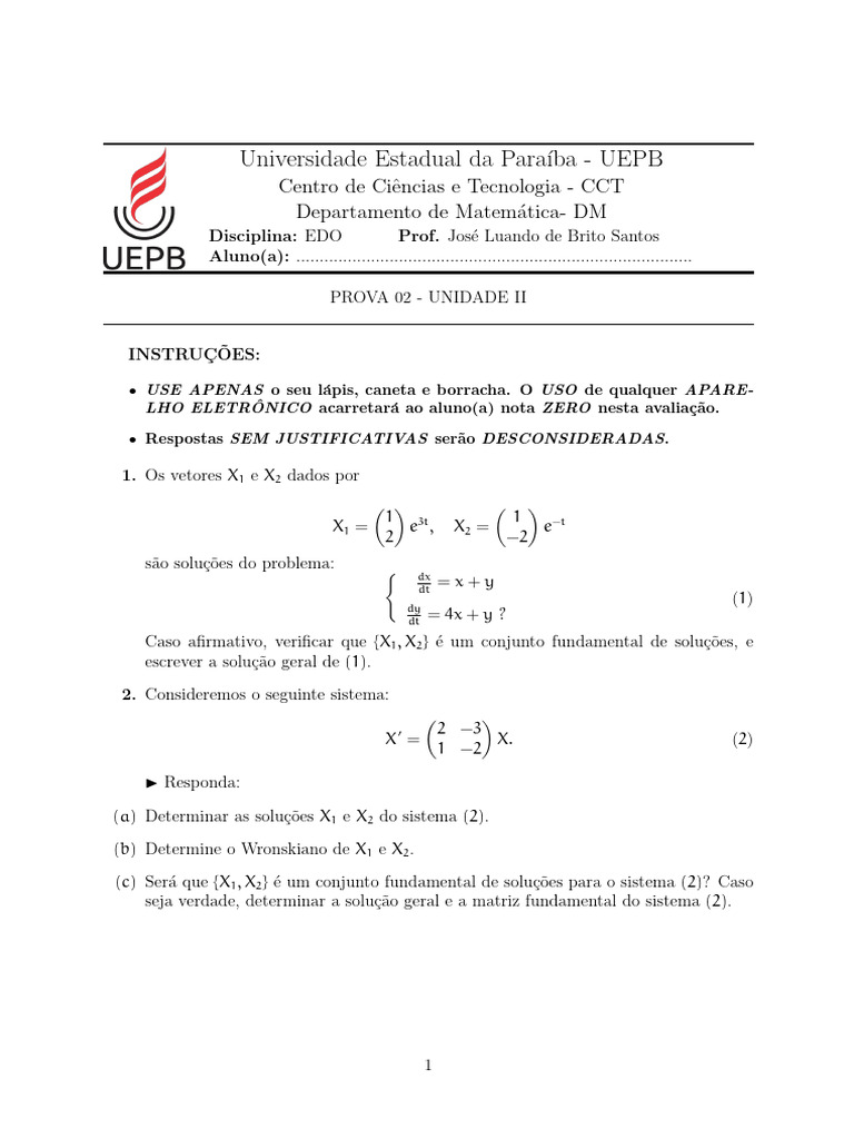 Prova 02_ Edo_ Unidade II | PDF