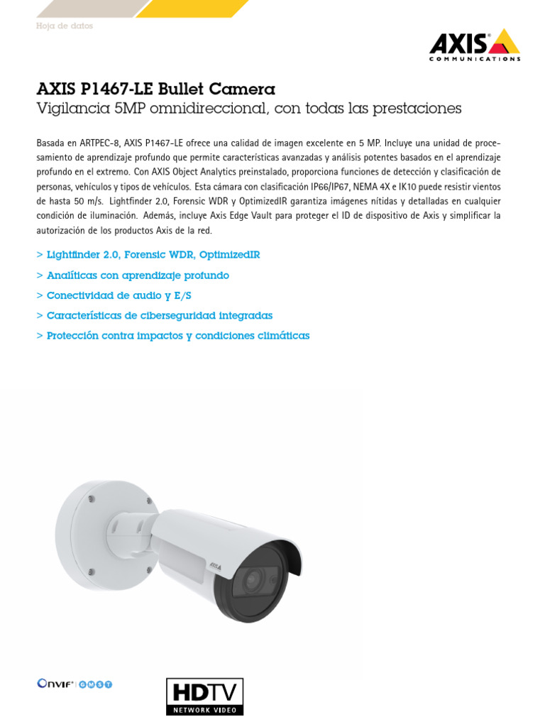Datasheet Axis p1467 Le Bullet Camera Es ES 393064 | PDF | Vídeo ...