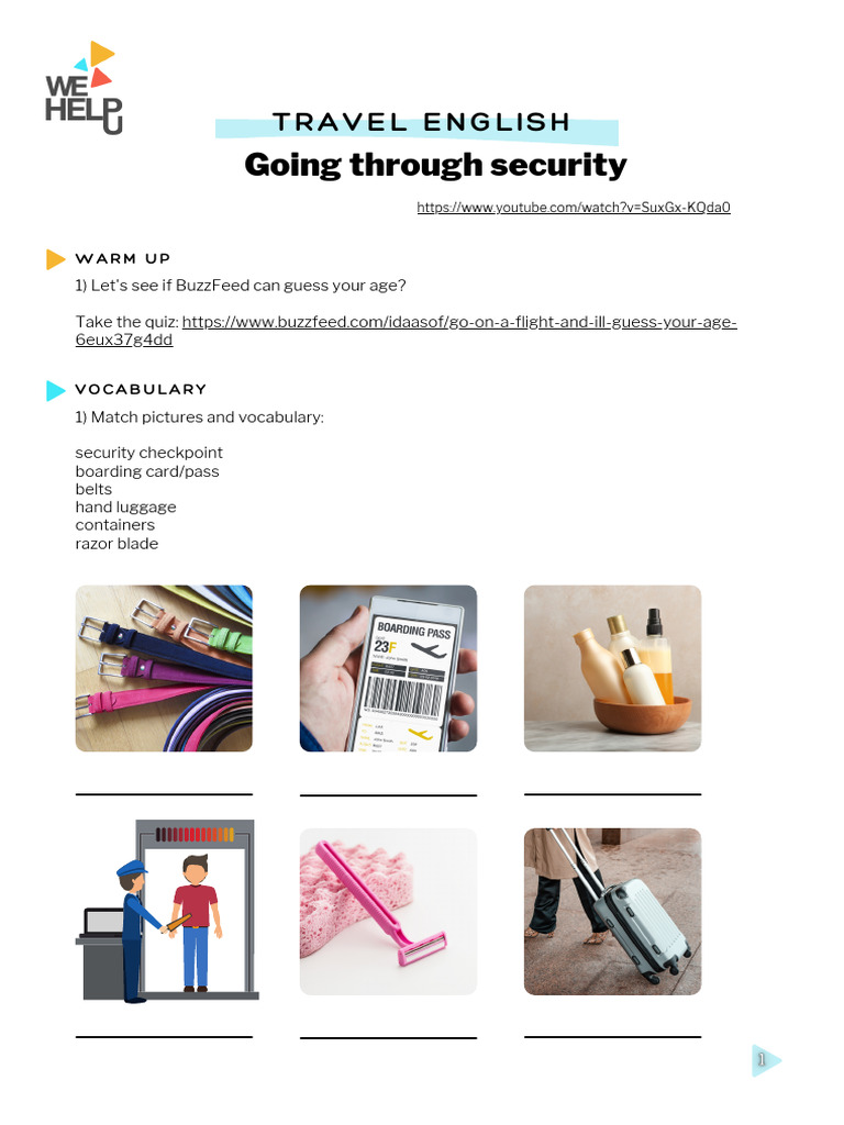 Going Through Security - Travel English | PDF