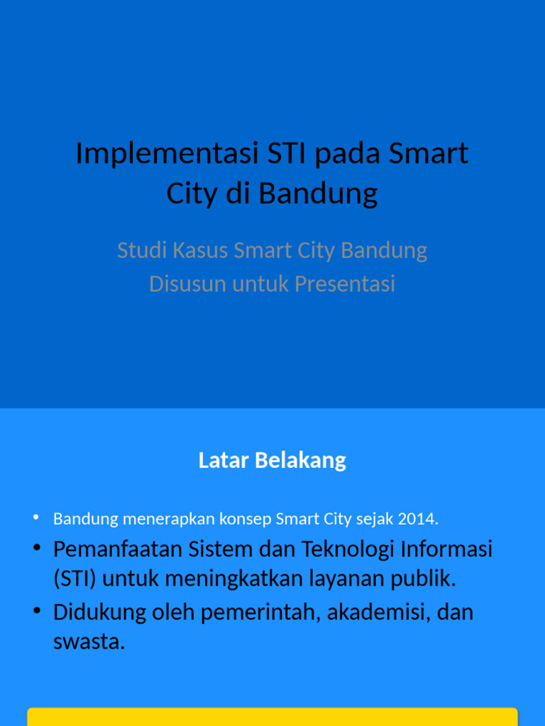 Smart City Bandung: Inovasi STI | PDF