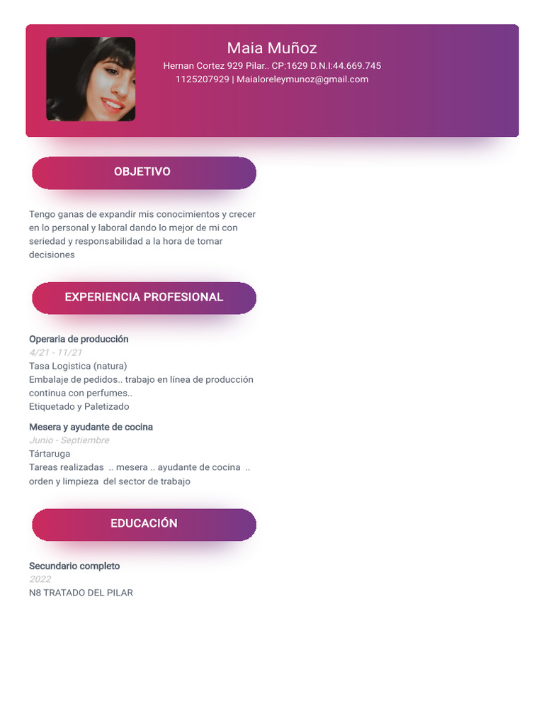 Maia CV Actualizado - 1 | PDF