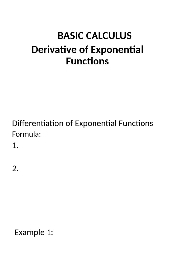 Derivative of Exponential Functions | PDF