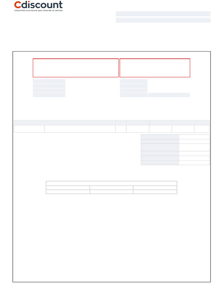 Facture Cdiscount - Commande 2012032301J52PQ | PDF | Taxe sur la valeur ...