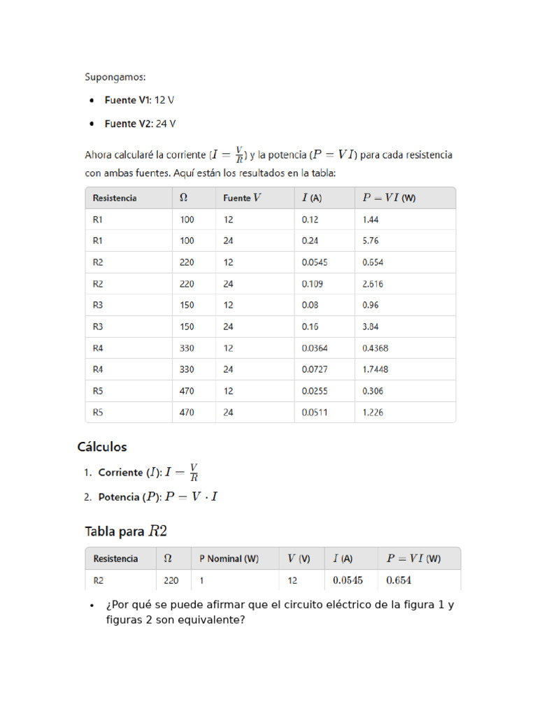 Tablas Lab. 5 | PDF