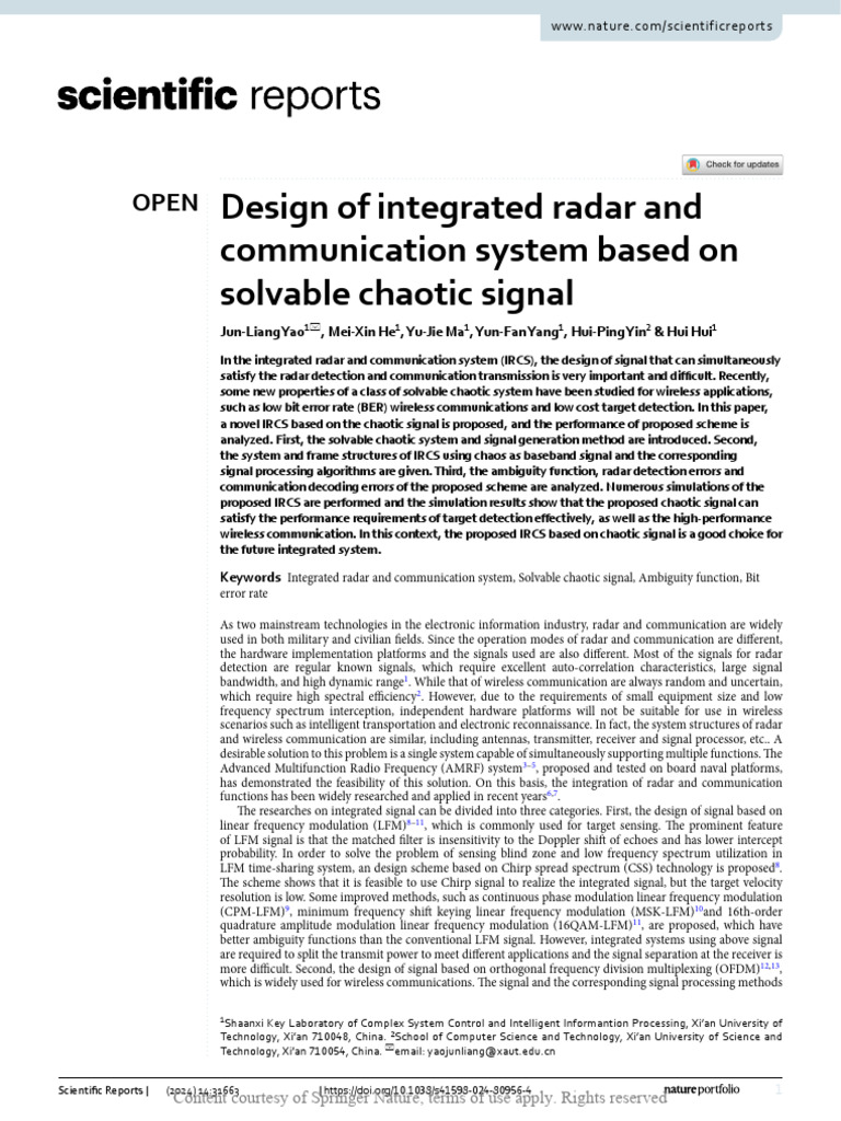 33333333design of Integrated Radar and Communication Syste | PDF ...