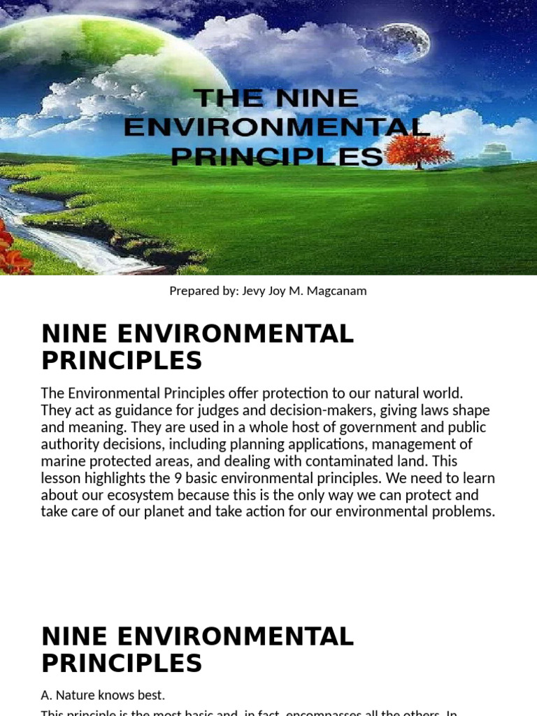 Nine Environmental Principles | PDF | Ecosystem | Soil
